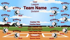 Any Team Name Baseball Team Banner Design Your Own - TeamsBanner